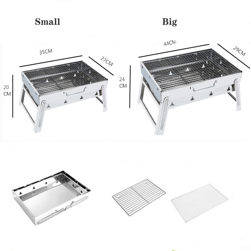 Outdoor Stainless Steel Portable Charcoal Grill - KASSICO